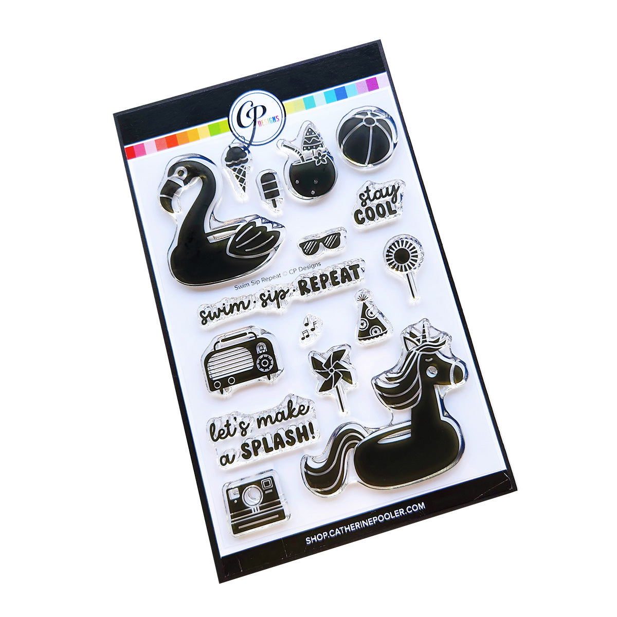 Swim Sip Repeat Stamp Set – Catherine Pooler Designs