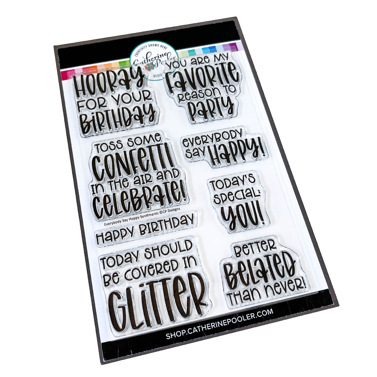 Everybody Say Happy Sentiments Stamp Set – Catherine Pooler Designs